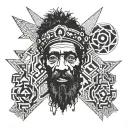 Geometric "Lee Scratch Perry Logo" Tattoo - BlackInk AI