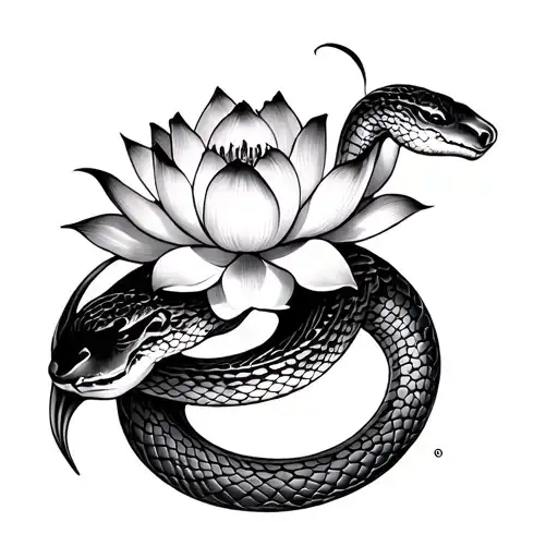 483+ Snake And Lotus Tattoo Ideas in 2025 - BlackInk AI