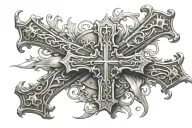 Realism "Cross" Tattoo - BlackInk AI