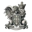 Black and Grey "Shepard Family Coat Of Arms" Tattoo - BlackInk AI