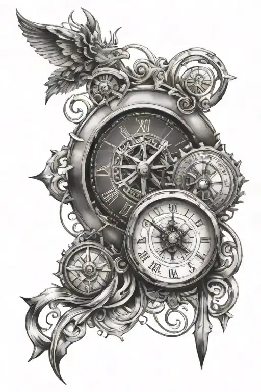2511+ Compass And Clock Tattoo Ideas in 2025 - BlackInk AI