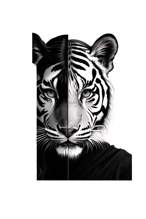 214+ Half Tiger Face Tattoo Ideas in 2025 - BlackInk AI