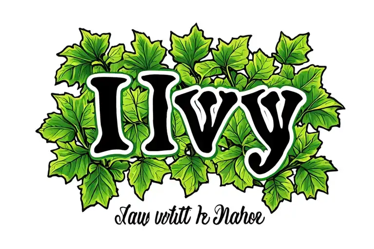 New School "Ivy Name Tattoo Design Combining" Tattoo - BlackInk AI