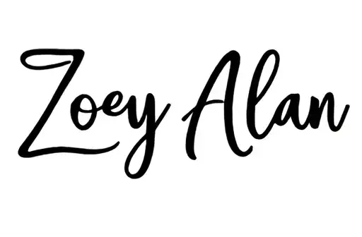 Cursive Font ""Zoey Alan"" Tattoo - BlackInk AI
