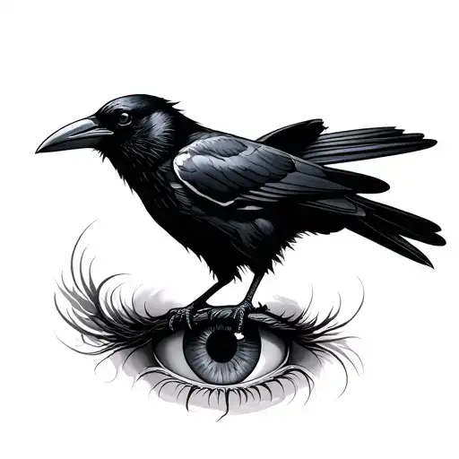 Black and Grey "Edgar Allan Poe Dead Eyes With Raven..." Tattoo ...