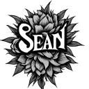 Black and Grey "Sean Name" Tattoo - BlackInk AI