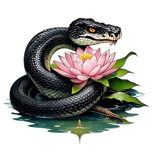 483+ Snake And Lotus Tattoo Ideas in 2025 - BlackInk AI