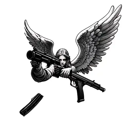 253+ Angel Holding A Gun Tattoo Ideas in 2025 - BlackInk AI