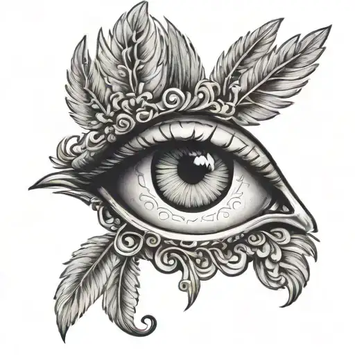 Black and Grey "Ojo Con Alas" Tattoo - BlackInk AI