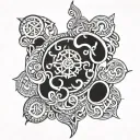 Blackwork "Anglo Saxon Back Tattoo" Tattoo - BlackInk AI