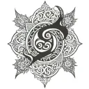 Blackwork "Anglo Saxon Back Tattoo" Tattoo - BlackInk AI