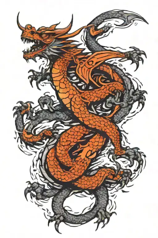 Neo-Traditional "Dragon" Tattoo - BlackInk AI