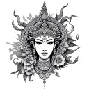 Black and Grey "Khao Manee" Tattoo - BlackInk AI