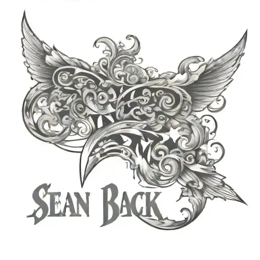 Black and Grey "Sean Name" Tattoo - BlackInk AI