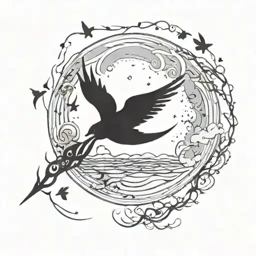 891+ Bird And Moon Tattoo Ideas - BlackInk AI
