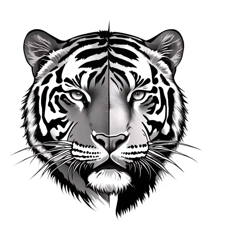 214+ Half Tiger Face Tattoo Ideas in 2025 - BlackInk AI