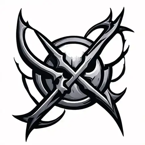 Black and Grey "Heavy Metal Symbols" Tattoo - BlackInk AI