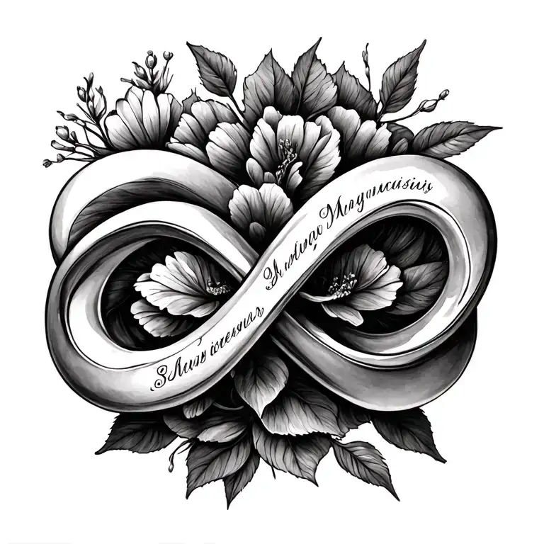 Realism "Infinity Symbol With Names" Tattoo - BlackInk AI