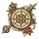 Neo-Traditional "Compass Rose Combined Into A Skeleton..." Tattoo ...