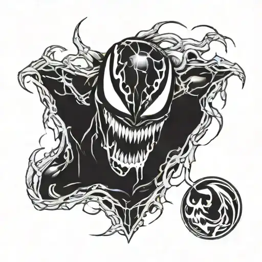 Blackwork "Venom Marvel" Tattoo - BlackInk AI