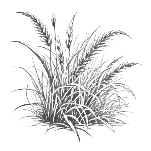 Black and Grey "Grass" Tattoo - BlackInk AI