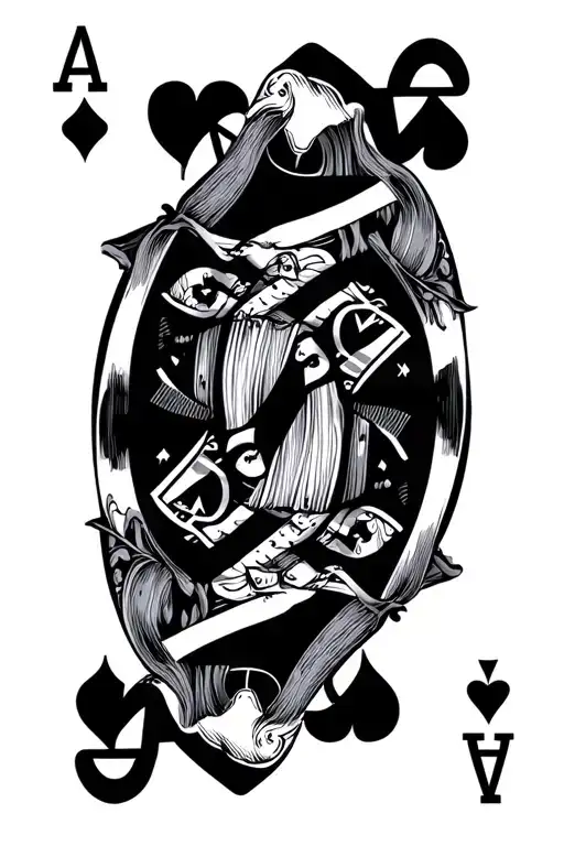 Black and Grey "Black Ace Playing Card" Tattoo - BlackInk AI