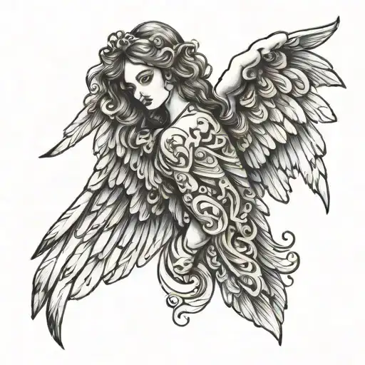 Neo-Traditional "Angel Hand Tattoo" Tattoo - BlackInk AI