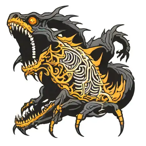 Neo-Traditional "Skeleton Fingers Turns Into Dragon" Tattoo - BlackInk AI