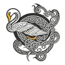 Tribal "Swan Celtic Knot Vine Tattoo" Tattoo - BlackInk AI