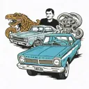 New School "1965 Plymouth Satellite Image" Tattoo - BlackInk AI