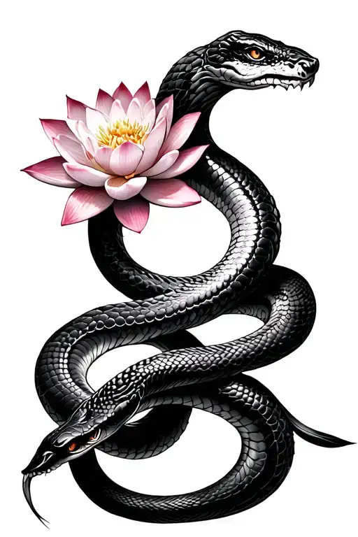 483+ Snake And Lotus Tattoo Ideas in 2025 - BlackInk AI