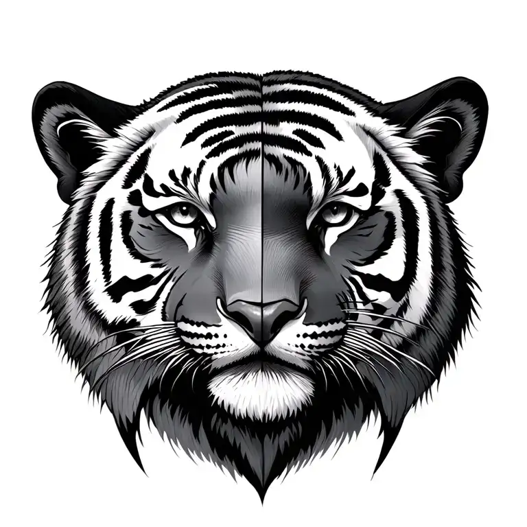 214+ Half Tiger Face Tattoo Ideas in 2025 - BlackInk AI