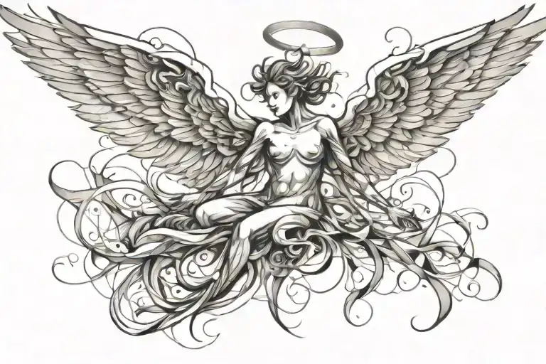 2044+ Flying Angel Tattoo Ideas in 2025 - BlackInk AI