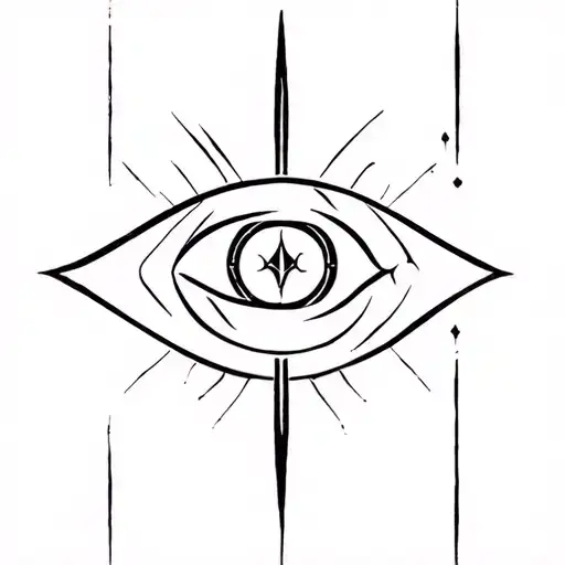 Minimalist "Odin Eye Rune Symbols Forming" Tattoo - BlackInk AI
