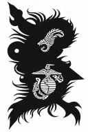 Tribal "Usmc 1371" Tattoo - BlackInk AI