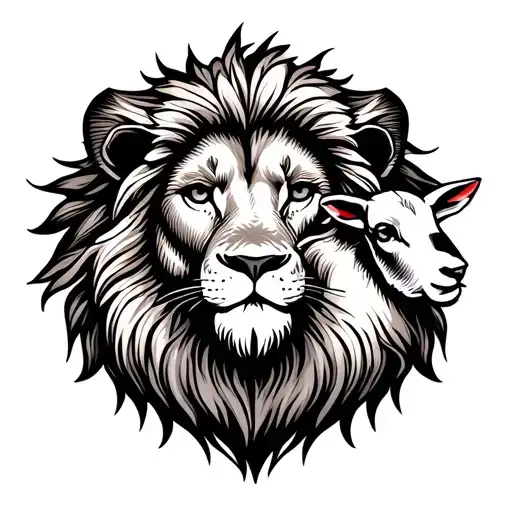 1,004+ Lion And Lamb Tattoo Ideas - BlackInk AI