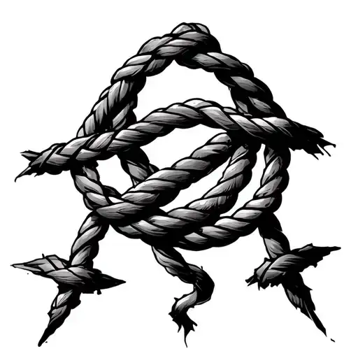 Black and Grey "Broken Noose Knot" Tattoo - BlackInk AI