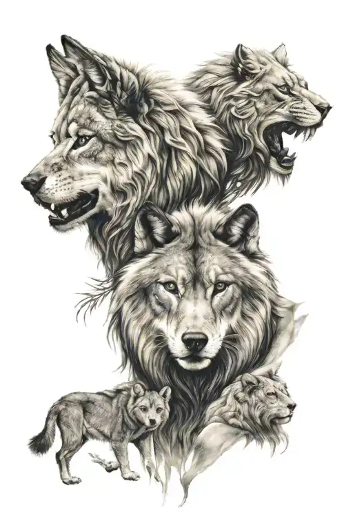 1623+ Lion And Wolf Tattoo Ideas in 2025 - BlackInk AI