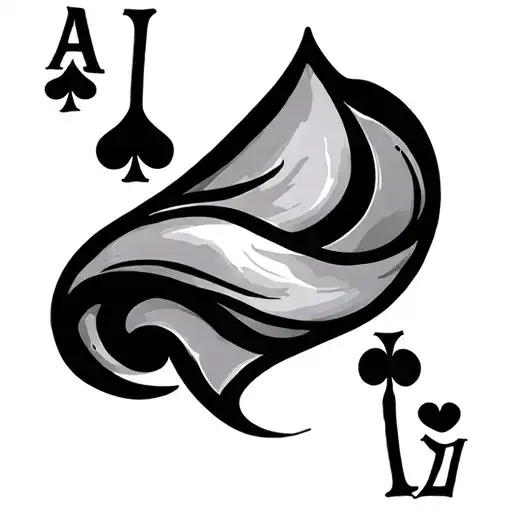 Black and Grey "Ace Card" Tattoo - BlackInk AI