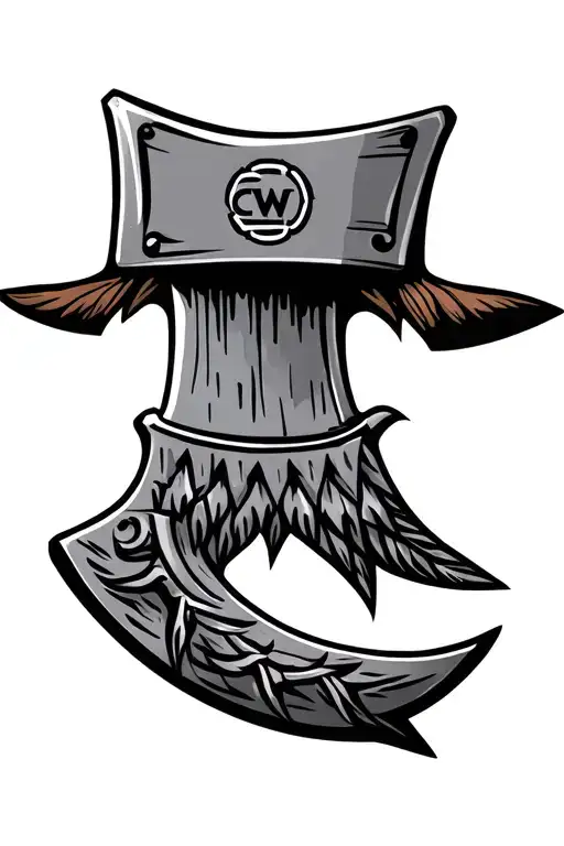 Black and Grey "Native American Hatchet With Cw..." Tattoo - BlackInk AI