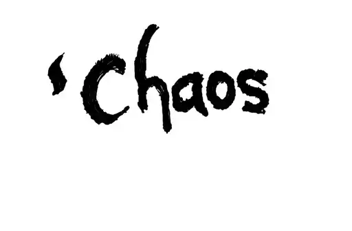 Cursive Font ""Chaos "" Tattoo - BlackInk AI