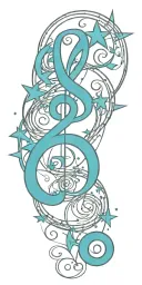 Color-Infused Black and Grey "Design Of Music Notes Intertwined With ...