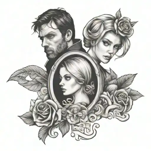 Black and Grey "The Names Luke And Alice" Tattoo - BlackInk AI