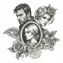 Black and Grey "The Names Luke And Alice" Tattoo - BlackInk AI