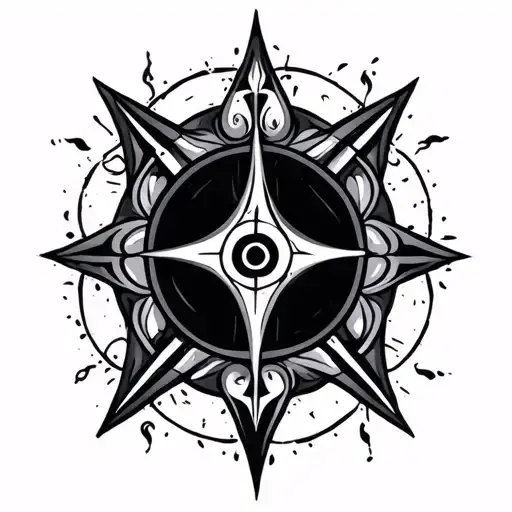 Black and Grey "Runes For Face Outline" Tattoo - BlackInk AI