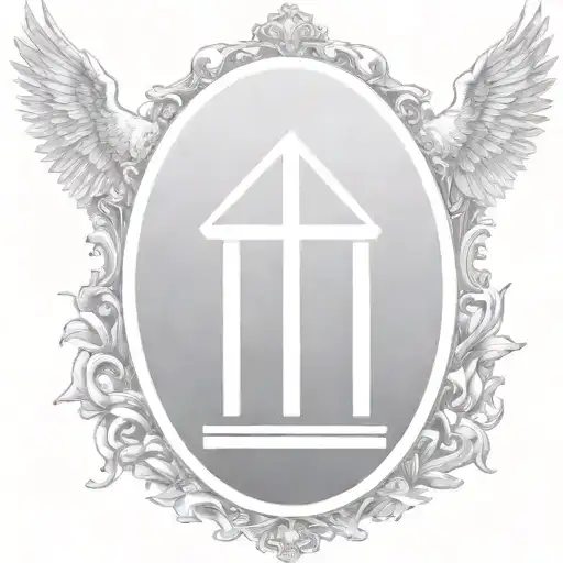 Stencil "Father, Son And Holy Spirit Heaven Gate..." Tattoo - BlackInk AI