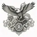 Black and Grey "Mexican Eagle And Snake" Tattoo - BlackInk AI