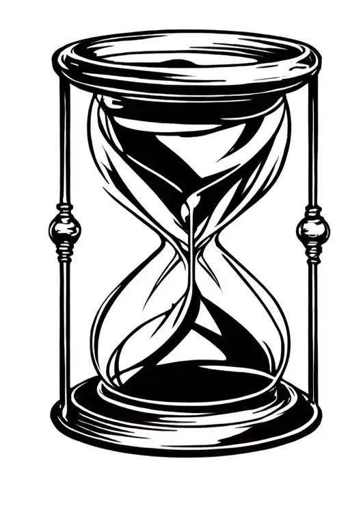 Tribal "Hourglass Inside Roman Coloseum" Tattoo - BlackInk AI