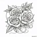 Neo-Traditional "Gemini Zodiac Sign Roses Intertwined" Tattoo - BlackInk AI