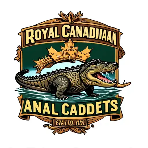 Traditional ""Royal Canadian Anal Cadets " A Gator..." Tattoo - BlackInk AI